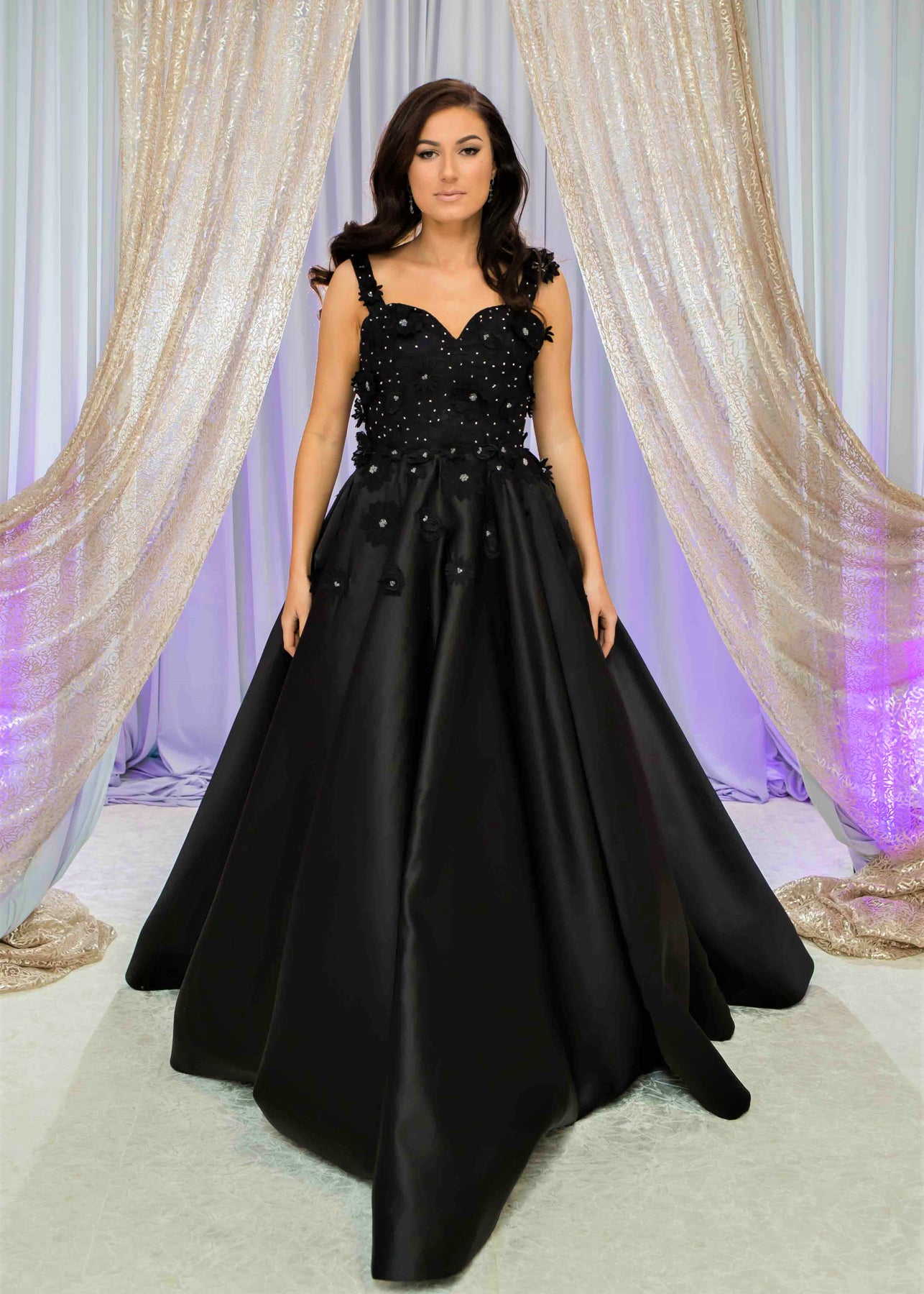 IN BLOOM 3D Floral Low Back Ball Evening Gown – AlesiaC.com